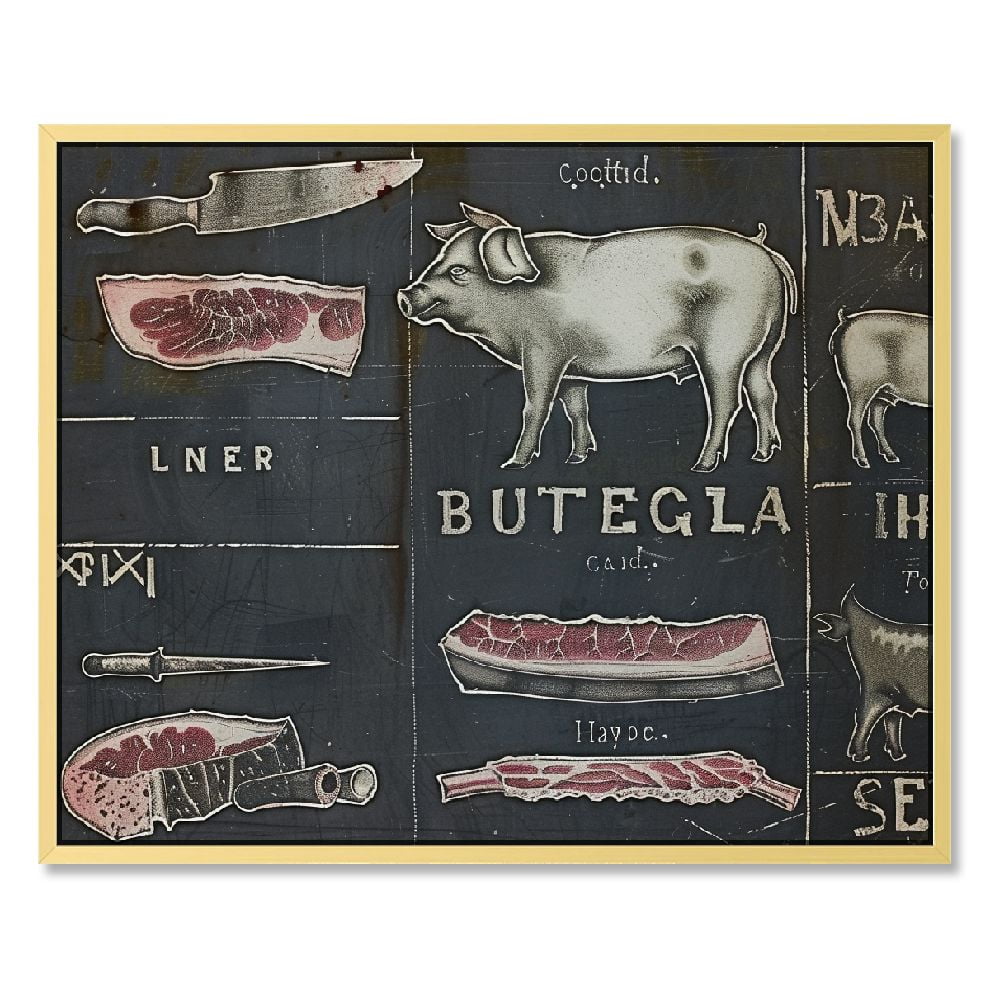 Cow Cuts Butcher Beef Guide Wall Art Unframed Art Print Vintage ...