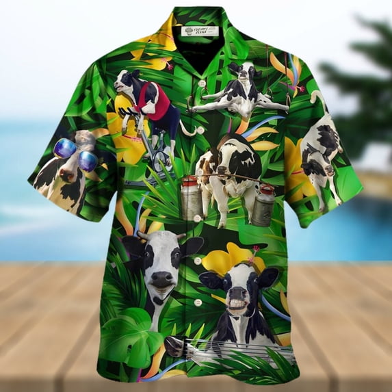 Cow Dancing And Play Funny Tropical Style Hawaiian Shirt – Trendy Aloha ...