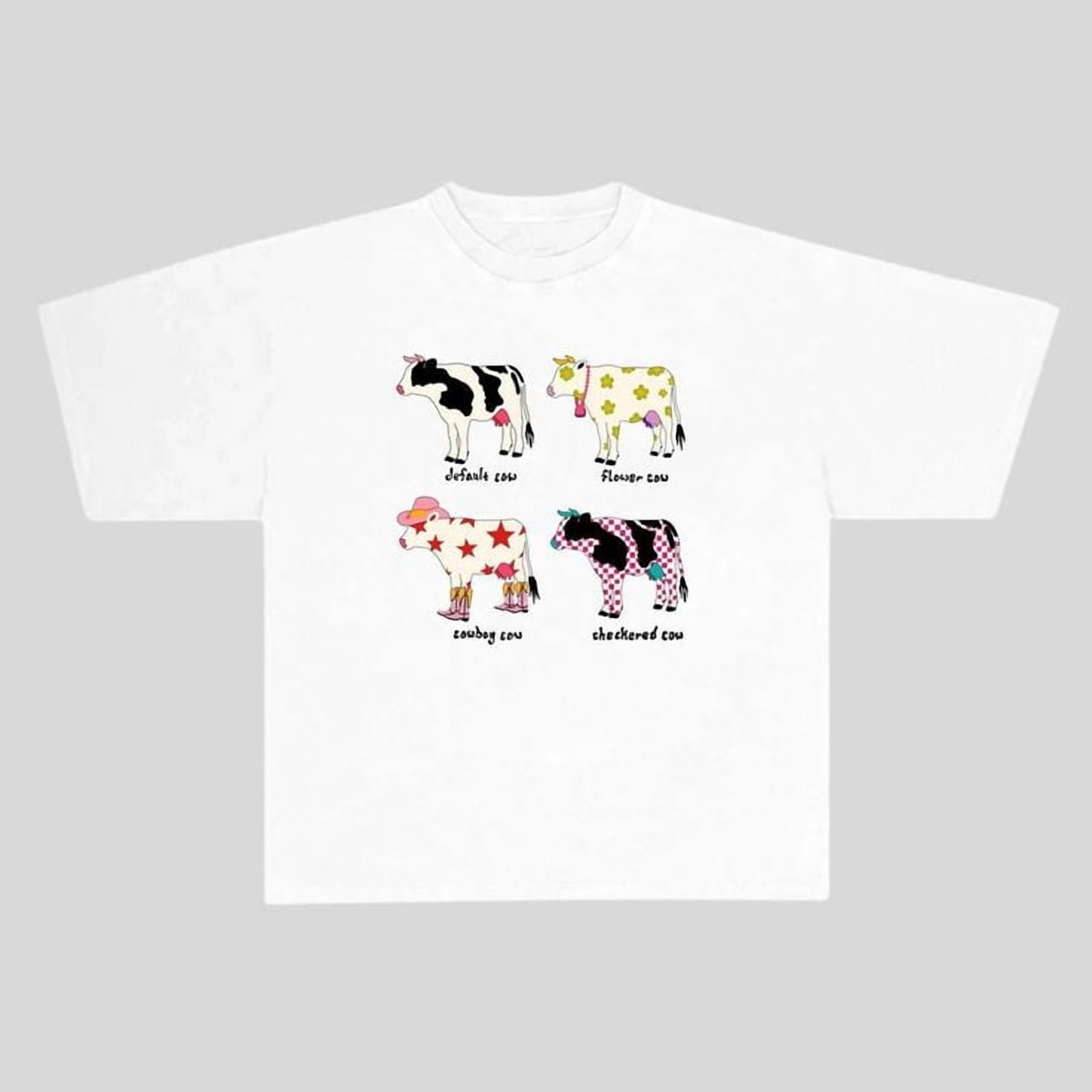 Cow Design Variations Shirt with Illustrated Default Flower Cowboy and ...