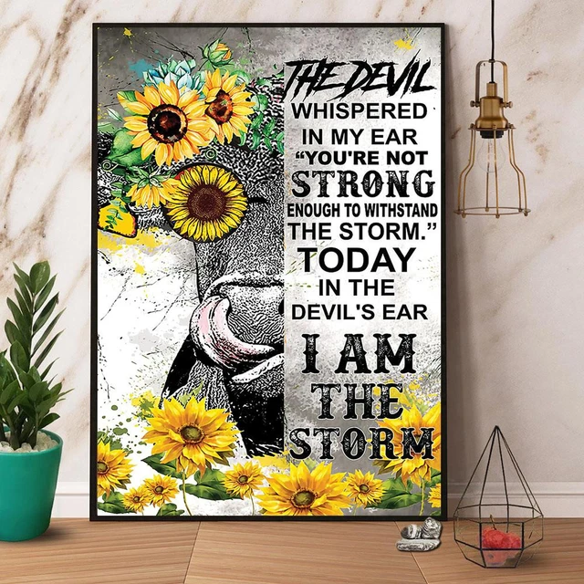Cow The Devil I Am The Storm Sunflower Paper Poster No Frame Matte Wall Art Home Decor, Vintage ...