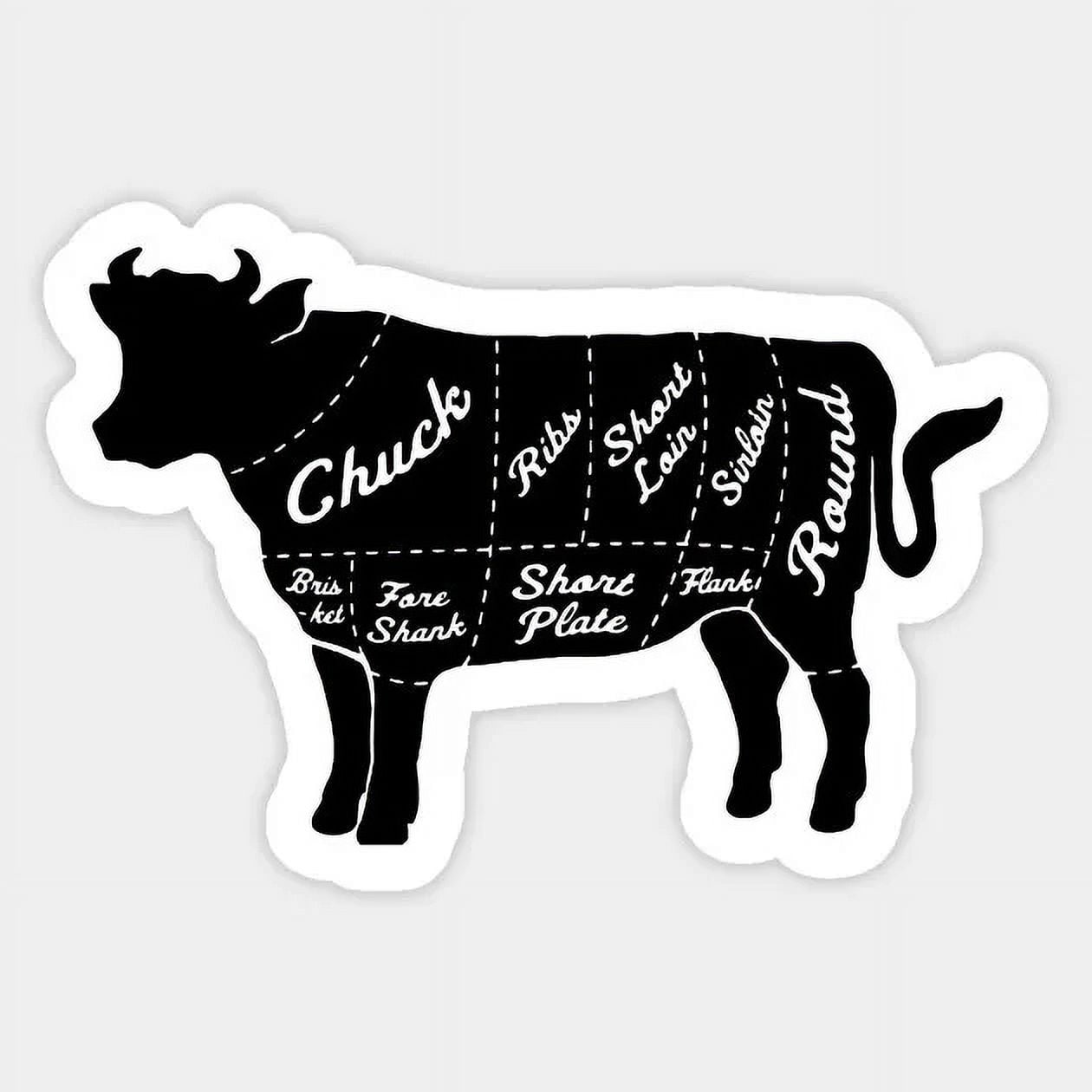 Cow Diagram Steak Cut Meat Lover Sticker Wall Bumper Bottle Decal Phone ...