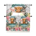 Cow Donkey Pig Kitchen Curtains Sets 36 Inch Length with Valance ...