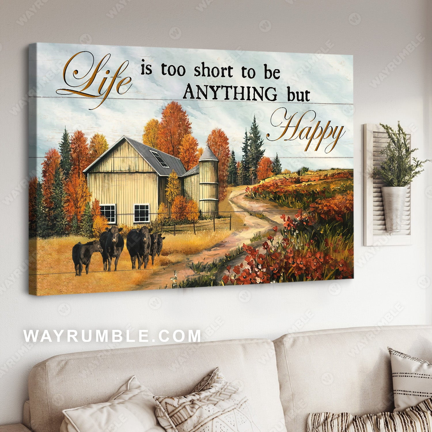 Cow Drawing, Autumn Village, Countryside Landscape, Life Is Too Short ...