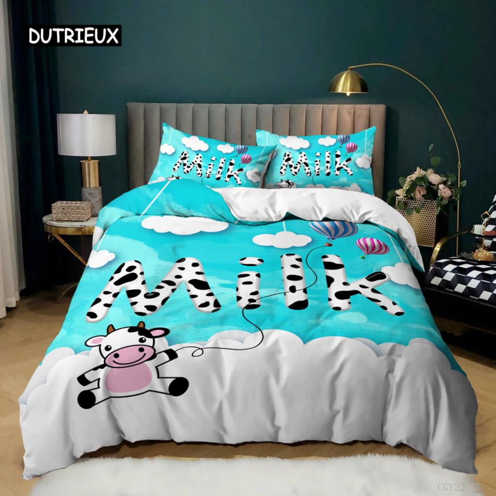 Cow Duvet Cover Set King Size Milk Cows Animal Bedding Set Microfiber ...
