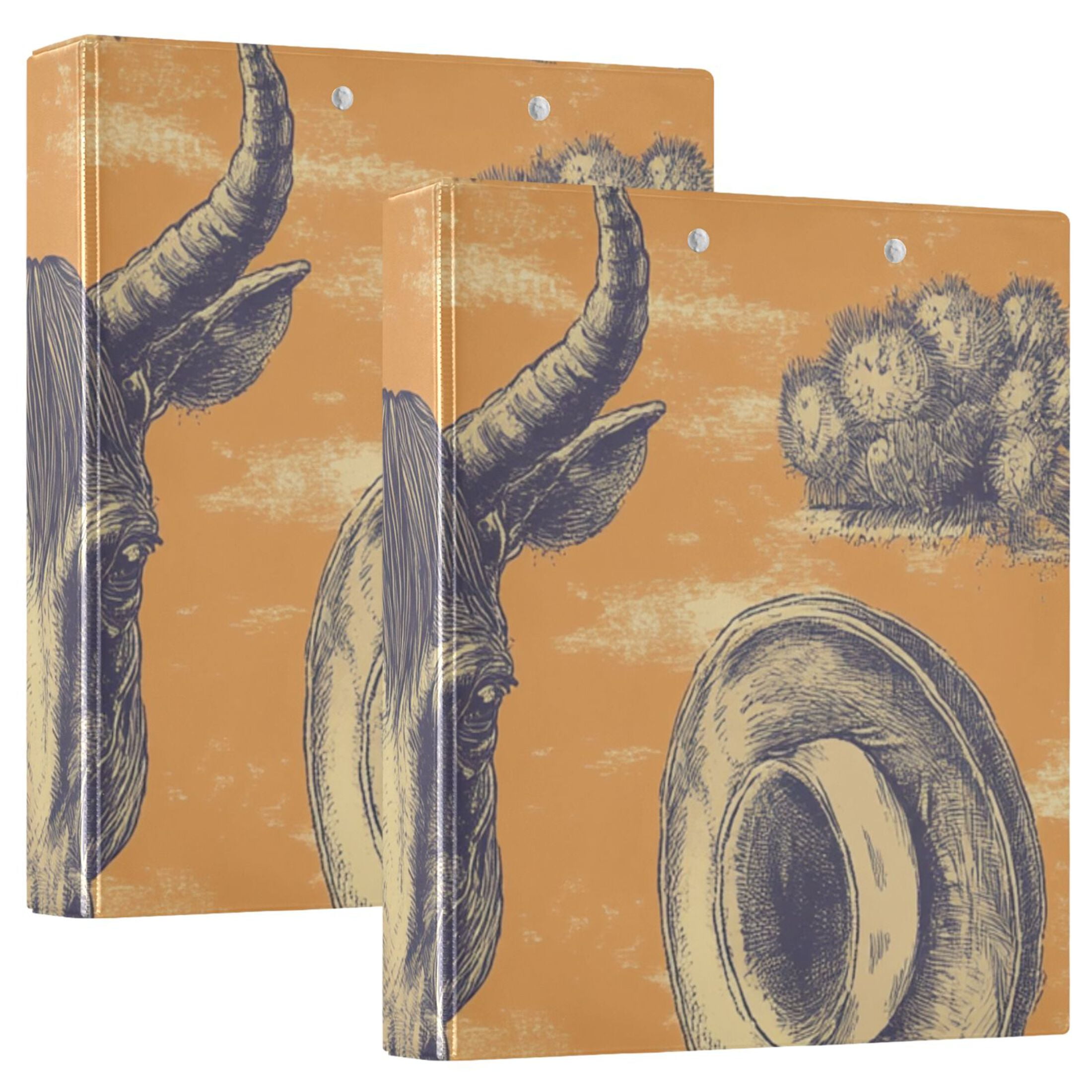 Cow Face Wild 3 Ring Binders 1.5 inch Hardcover File Folders with ...