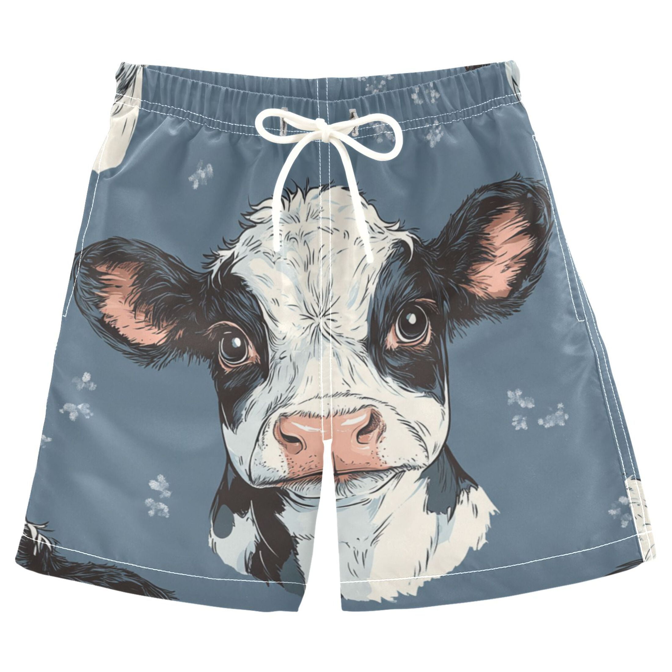 Cow Faces Hand Drawn Boys' Beach Pants Board Shorts Swim Trunks Bathing ...