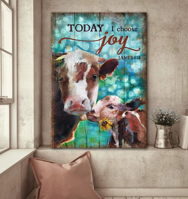 Cow Family - Today I Choose Joy - Jesus Portrait Poster, Print - Wall ...