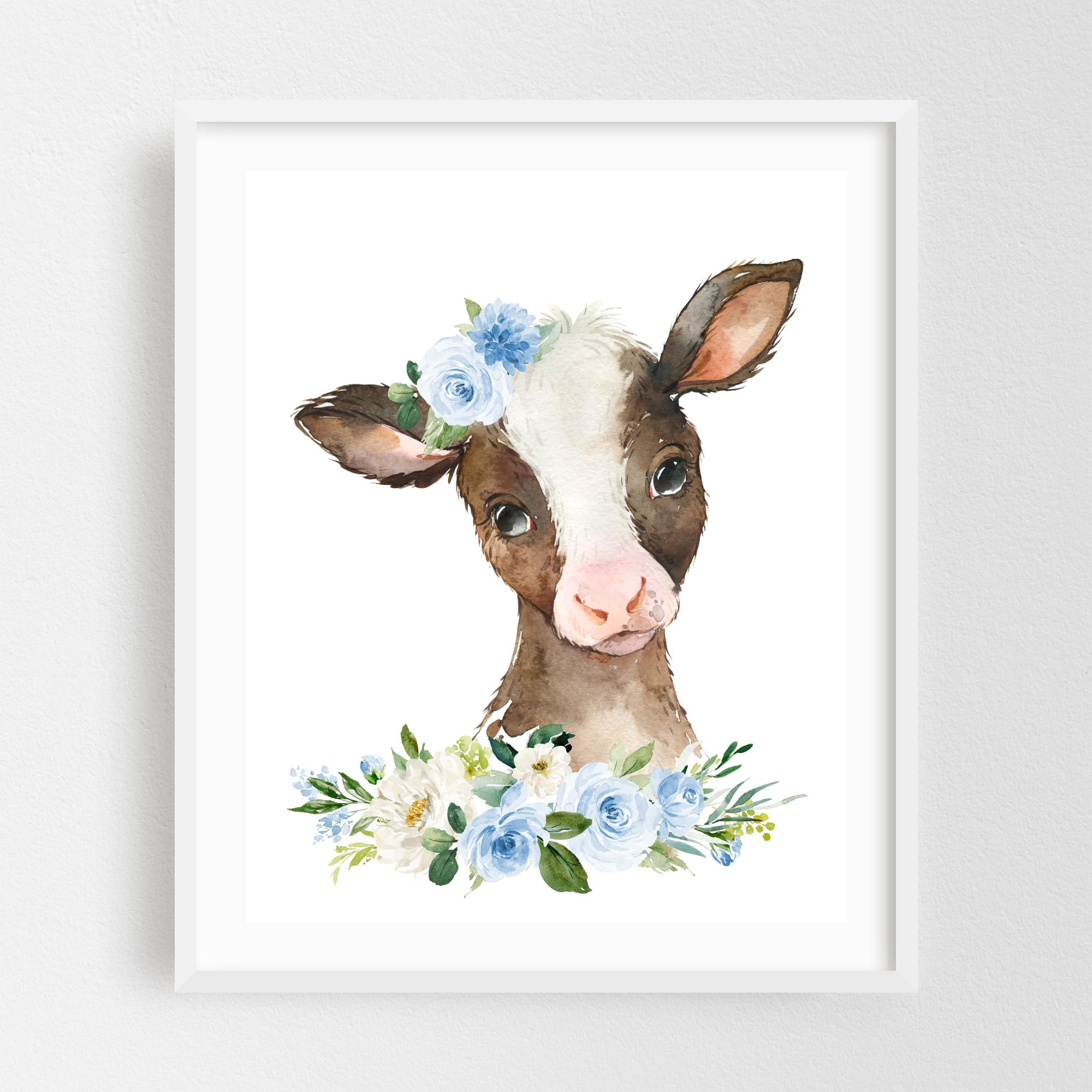 Cow, Farm Animals, Barn Animals, Barnyard, Blue Flowers, Boy Nursery ...