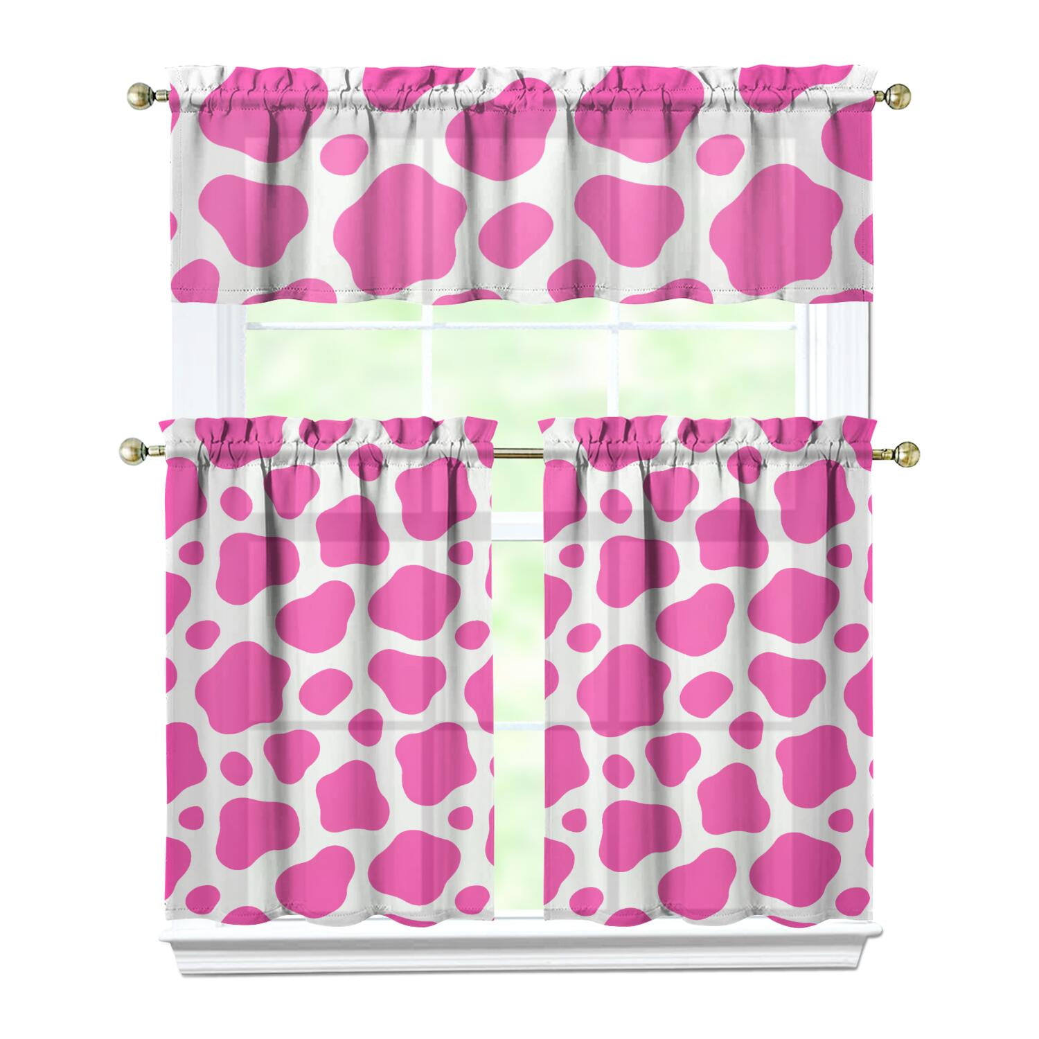 Cow Farmhouse Kitchen Curtains Set Black and White Rustic Classic ...