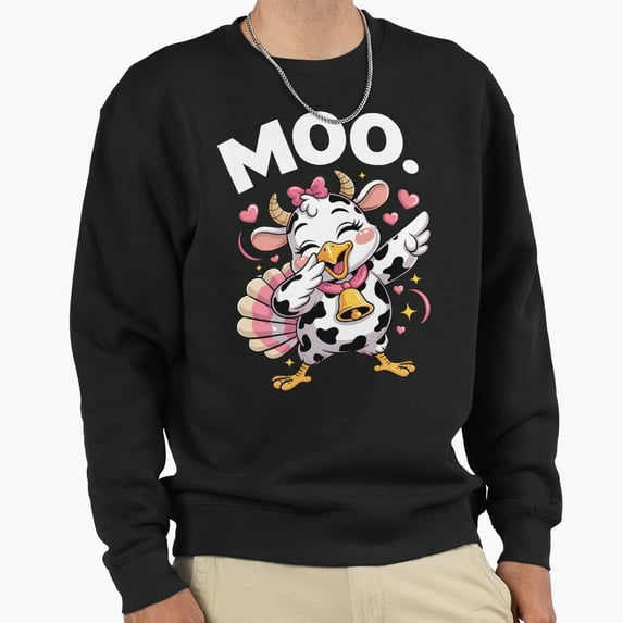 Cow Festive Day 90s Turkey Graphic Unisex Sweatshirt Retro Thanksgiving ...