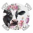 Cow Flower Round Tablecloth for 45-54 Inch Tables,Fitted Table Cover ...
