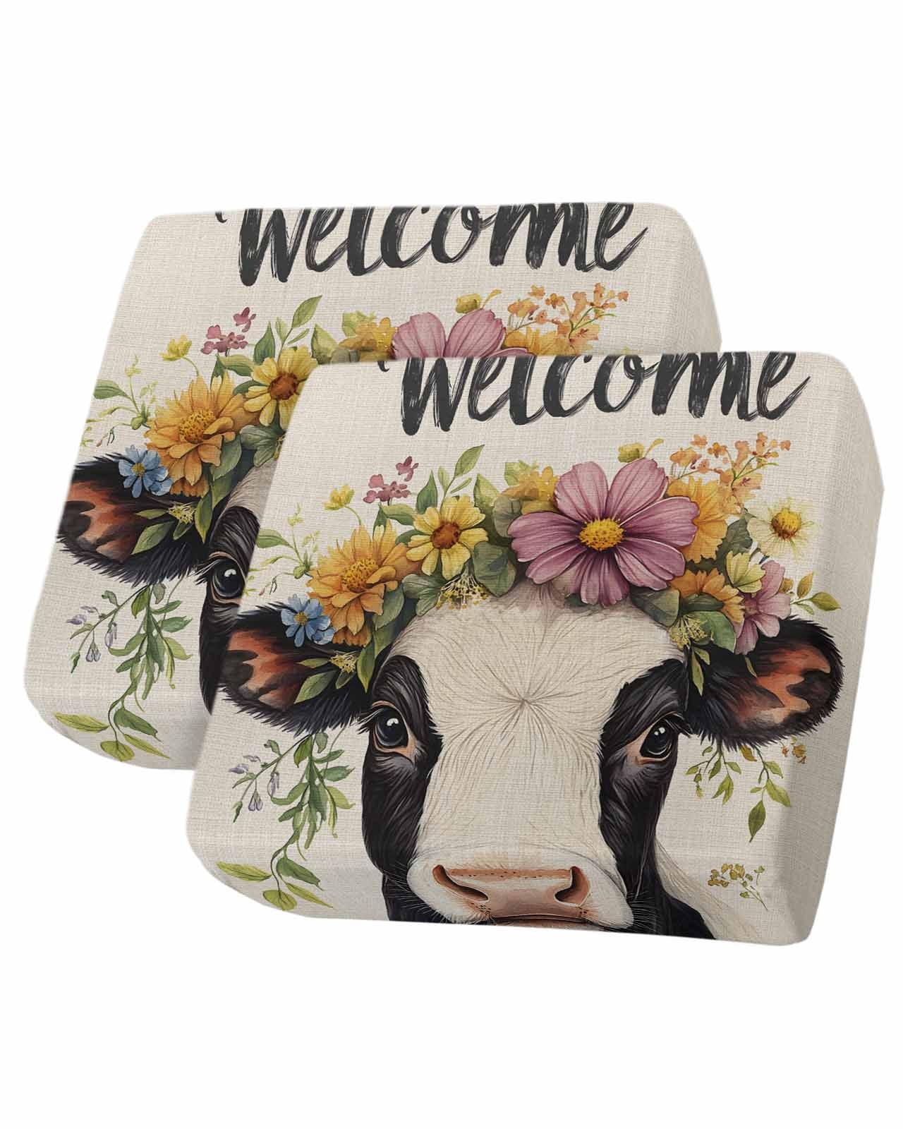 Cow Flower Sofa Couch Cushion Covers Washable, Removable Stretchable ...