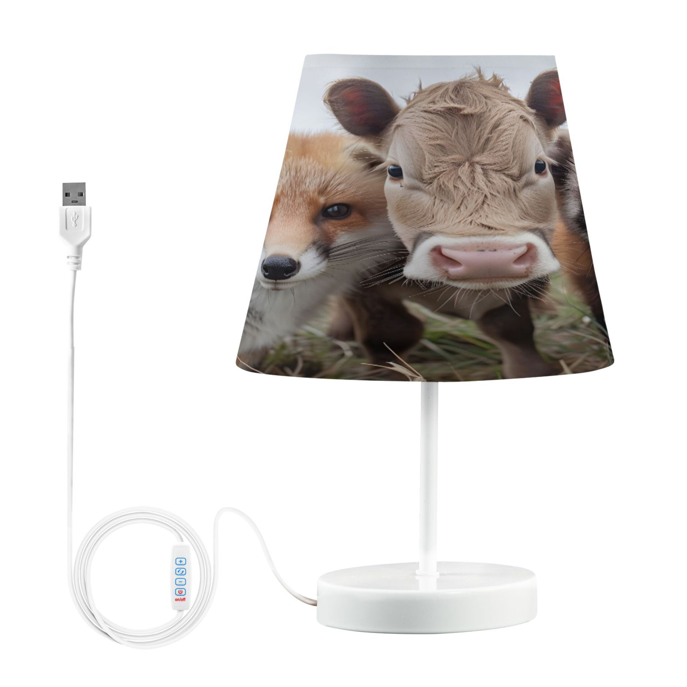 Cow Fox Ferret Desk Lamp LED Table Nightstand Lamps with 3 Color ...