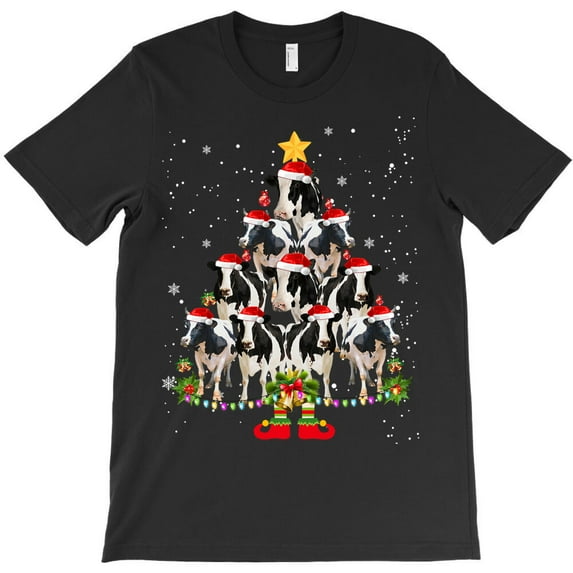 Cow Funny Cattle Xmas Christmas Tree Funny Animals Farmer Saint ...