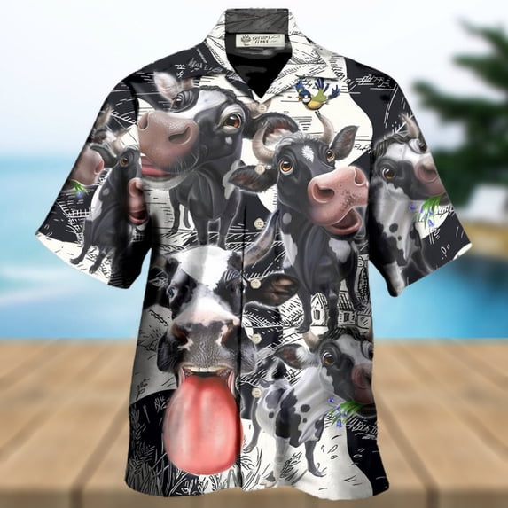 Cow Funny Dairy Cow Happy Life In The Farm Hawaiian Shirt – Trendy ...