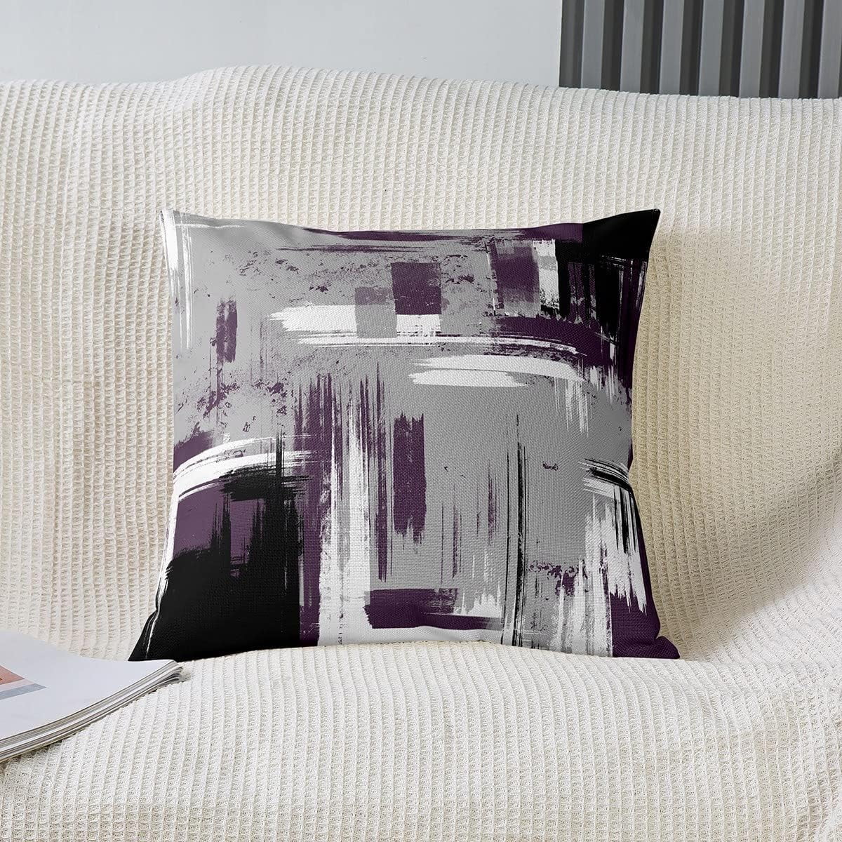 Cow Fur Printed Pillow Covers 16x16 Set of 4 Cowhide Decorative Throw ...