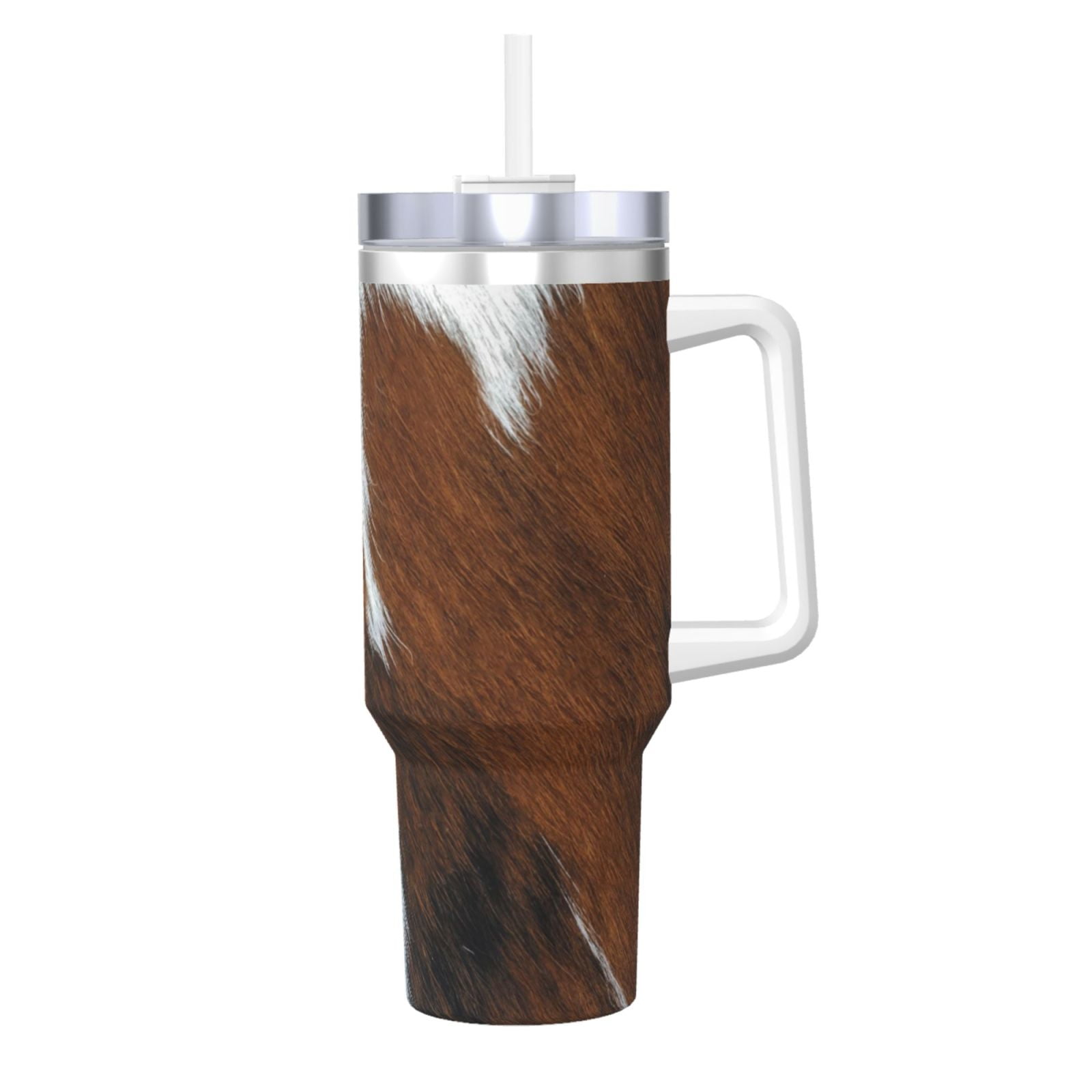 Cow Fur Texture 40oz Car Insulated Cups Ice Bully Cup with Handle ...