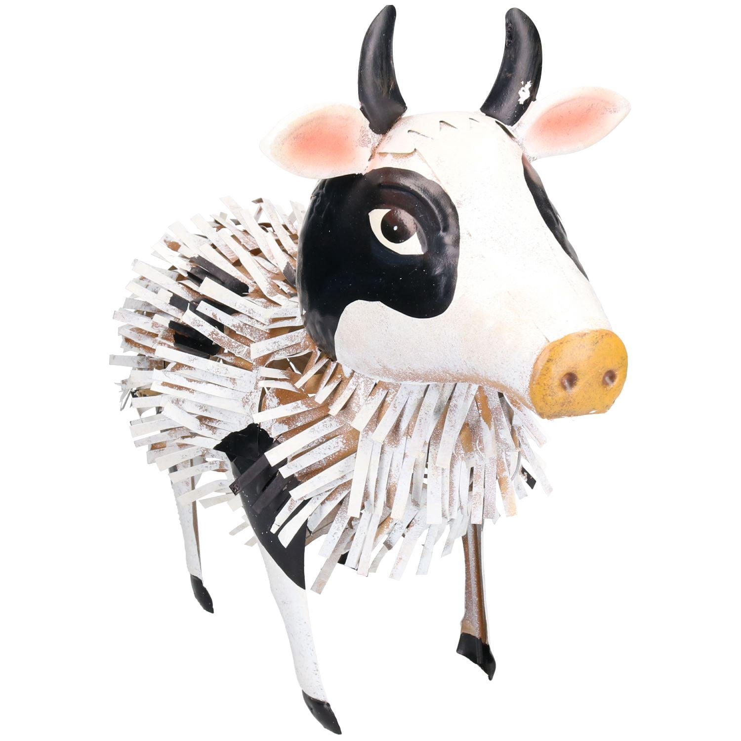 Cow Garden Sculpture Ornament Statue Metal Decoration Farm Animal Lawn ...