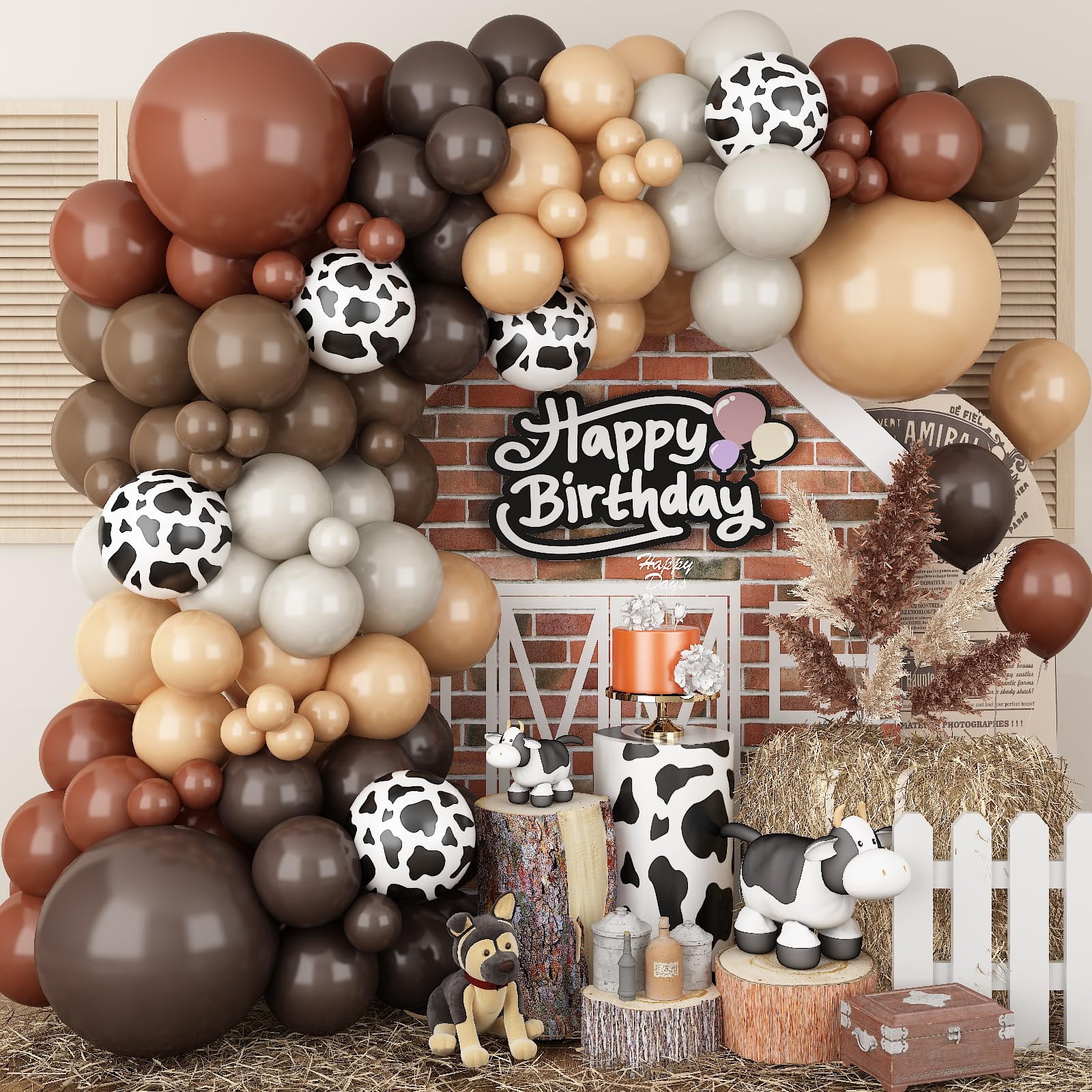 Cow Garland Arch Kit, 118pcs KKS1 Brown Apricot Arch Kit 18/12/10/5 ...