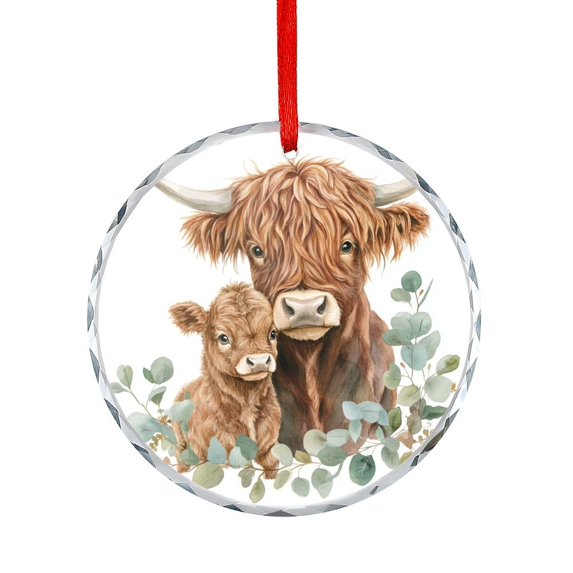 Cow Gifts Mothers Day Crystal Glass Christmas Ornament Cow Farmhouse ...