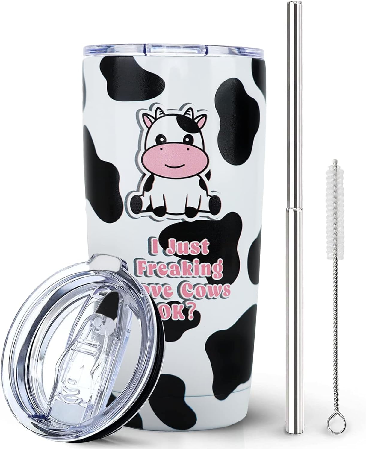 Cow Gifts- Cow Print Tumbler - Stainless Steel Insulated 20 Oz Cute Cow ...