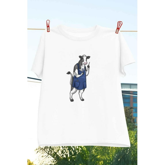 Cow Hairdresser Funny Farm Animal With Scissors T-Shirt up to 5XL ...