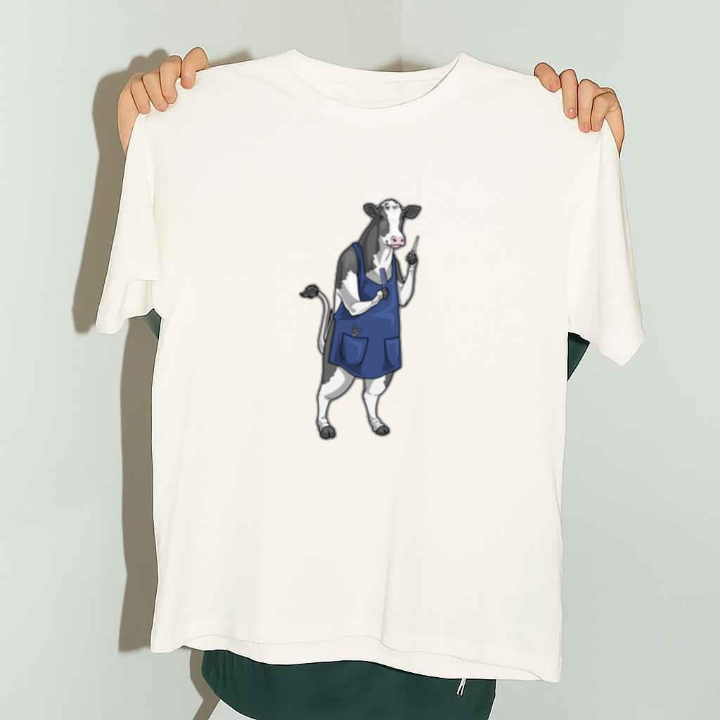 Cow Hairdresser Scissors Comb Funny Animal Worker Cartoon Unisex T ...
