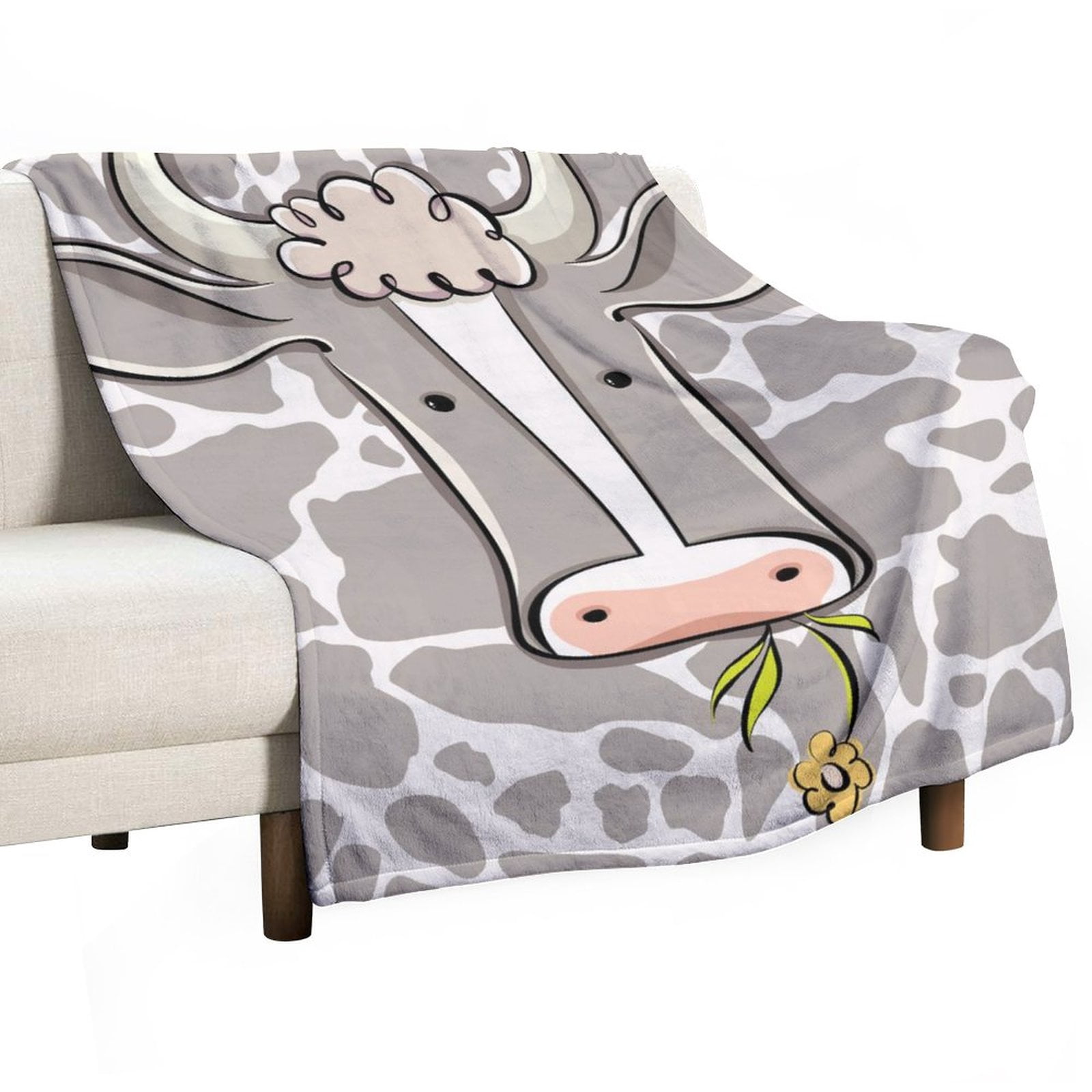 Cow Head Blanket, Gift Throw Blanket for Sofa Couch Chair Bed Office ...
