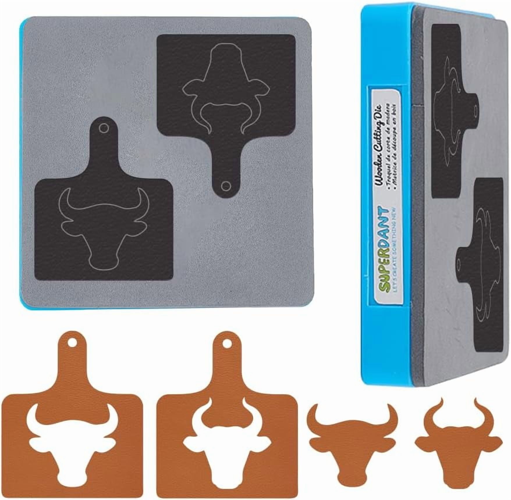 Cow Head Leather Cutting Die 2 Styles Tags for Crafts Bull Head Sign ...