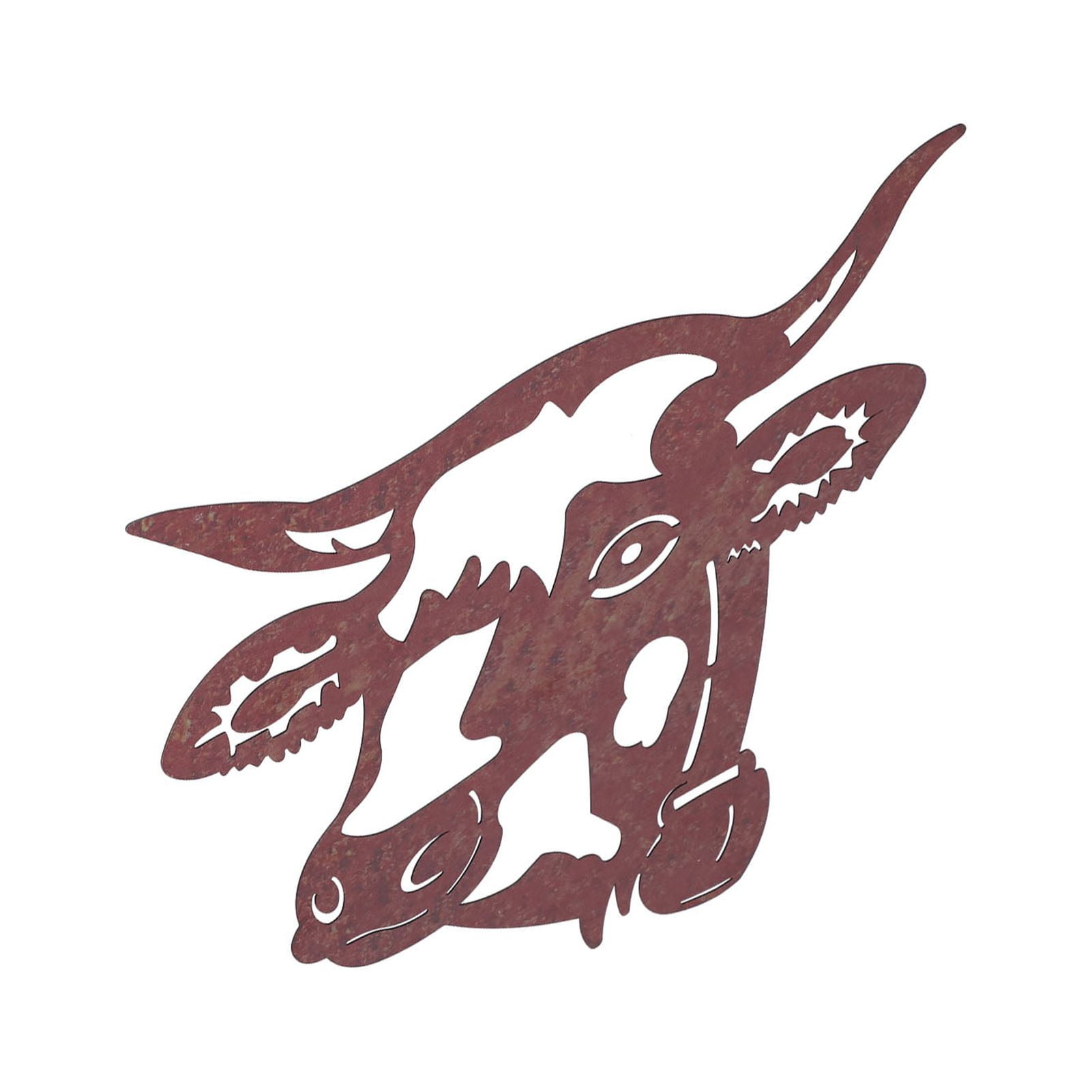 Cow Head Shape Animal Stake Decorative Metal Garden Statue Art Ornament ...