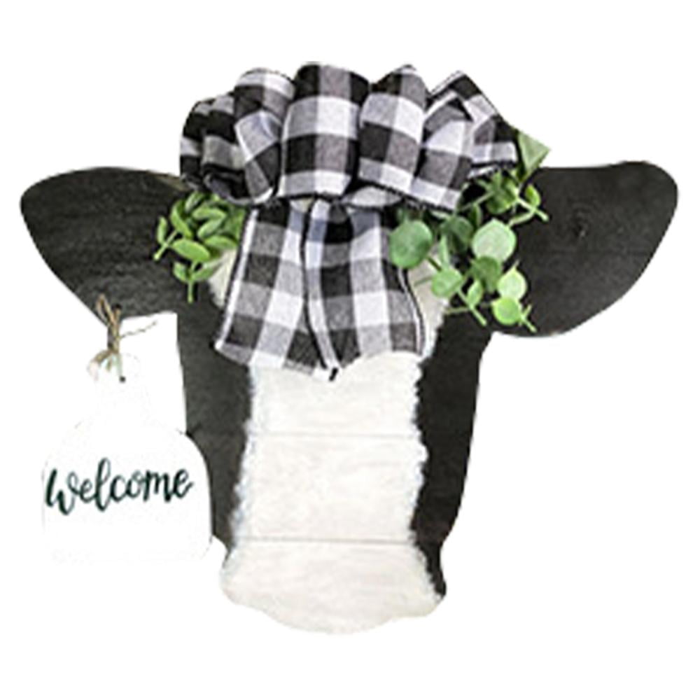 Cow Head Welcome Sign with Ear Tag Creative Door Hanger Welcome Sign ...