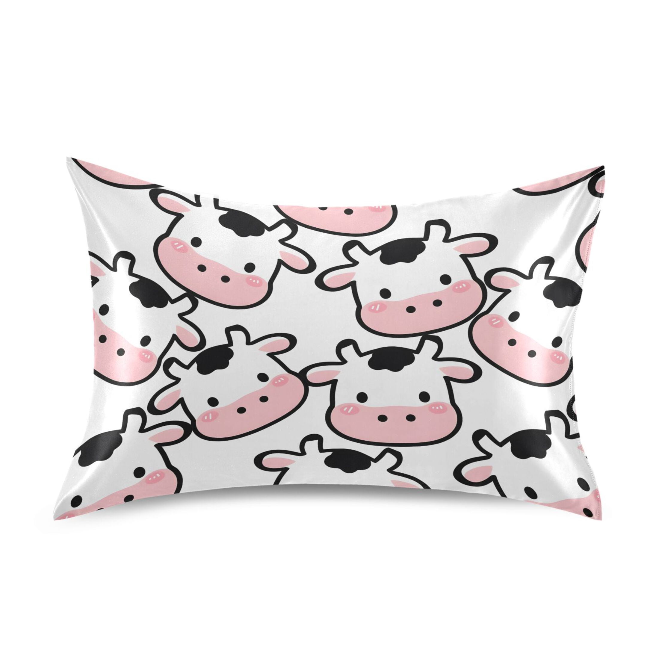 Cow Heart Pattern Standard Size Satin Pillowcase 20''x26'' Double-Sided ...