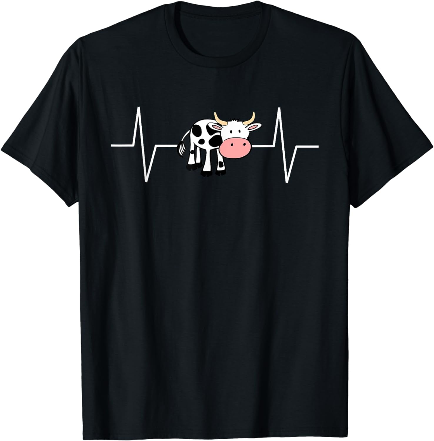 Cow Heartbeat EKG Pulse Line Cute Cow Lovers T-Shirt - Walmart.com