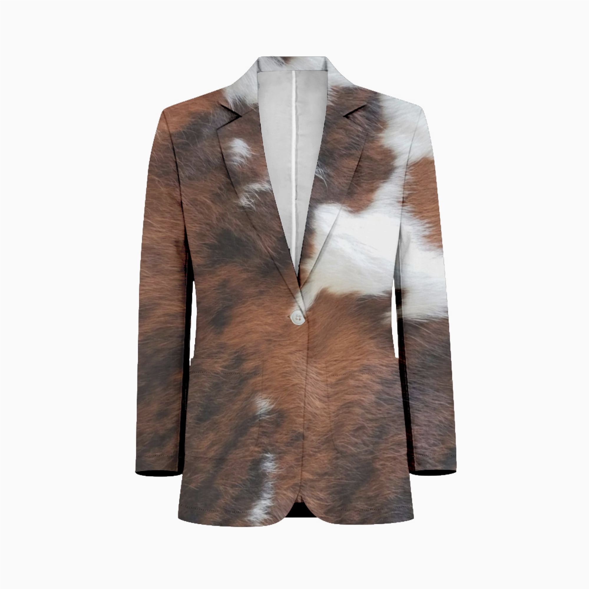 Cow Hide Brown & White Customized Men's Suits full man Shawl Collar ...