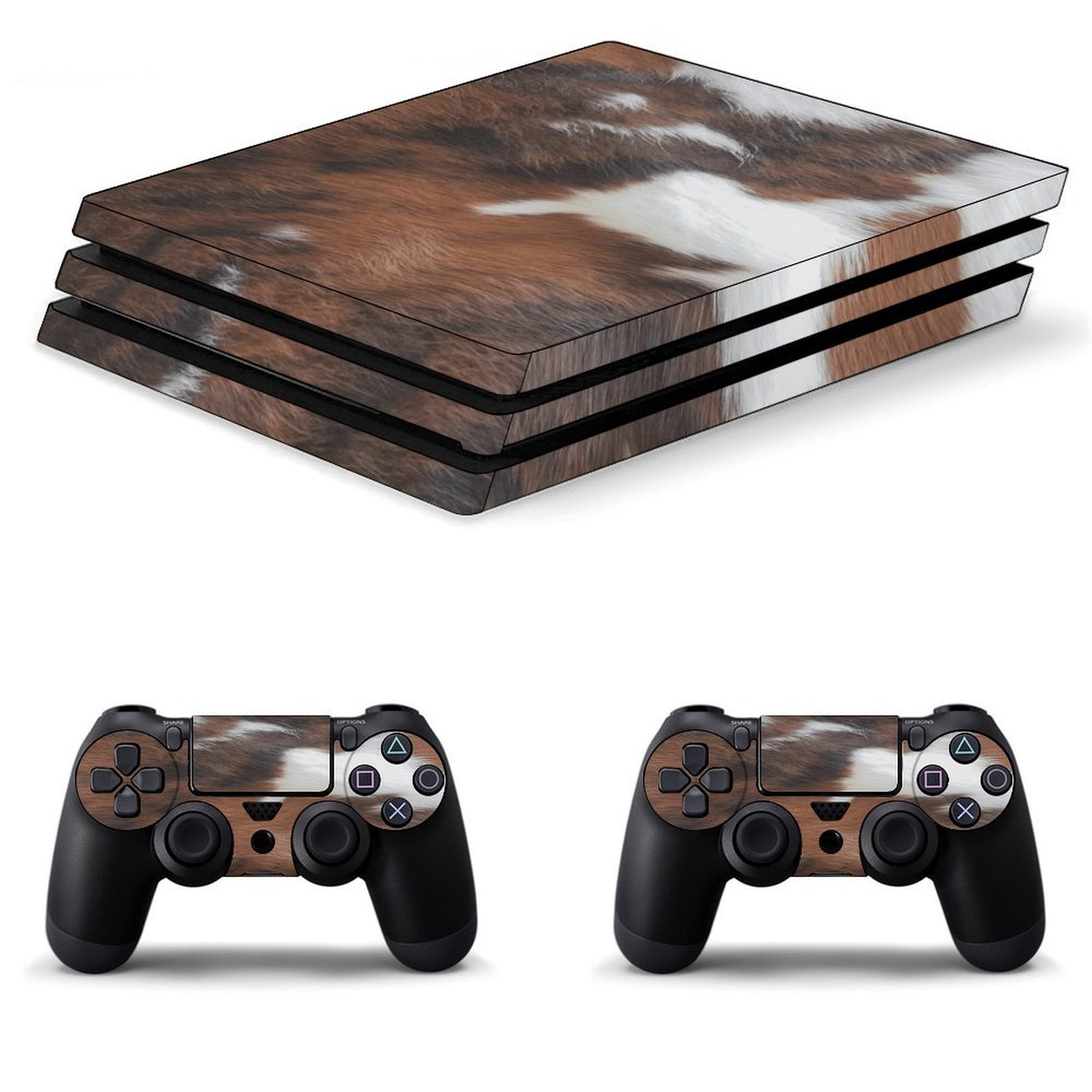 Cow Hide Brown & White PS4/PS4 Pro/PS4 Slim Skin Sticker For Console ...