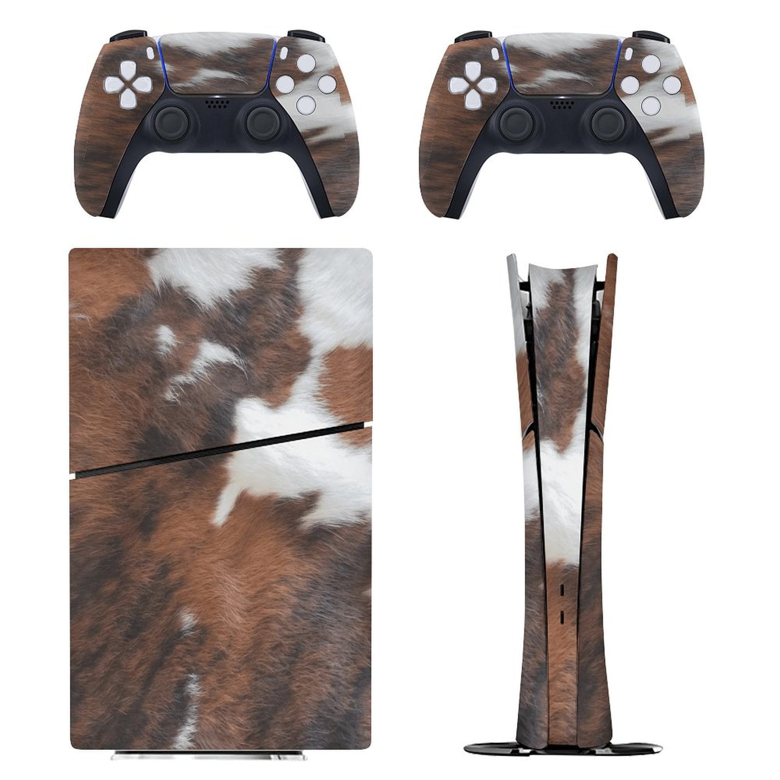 Cow Hide Brown & White PS5/PS5 Pro/PS5 Slim Digital Disc Skin Sticker ...