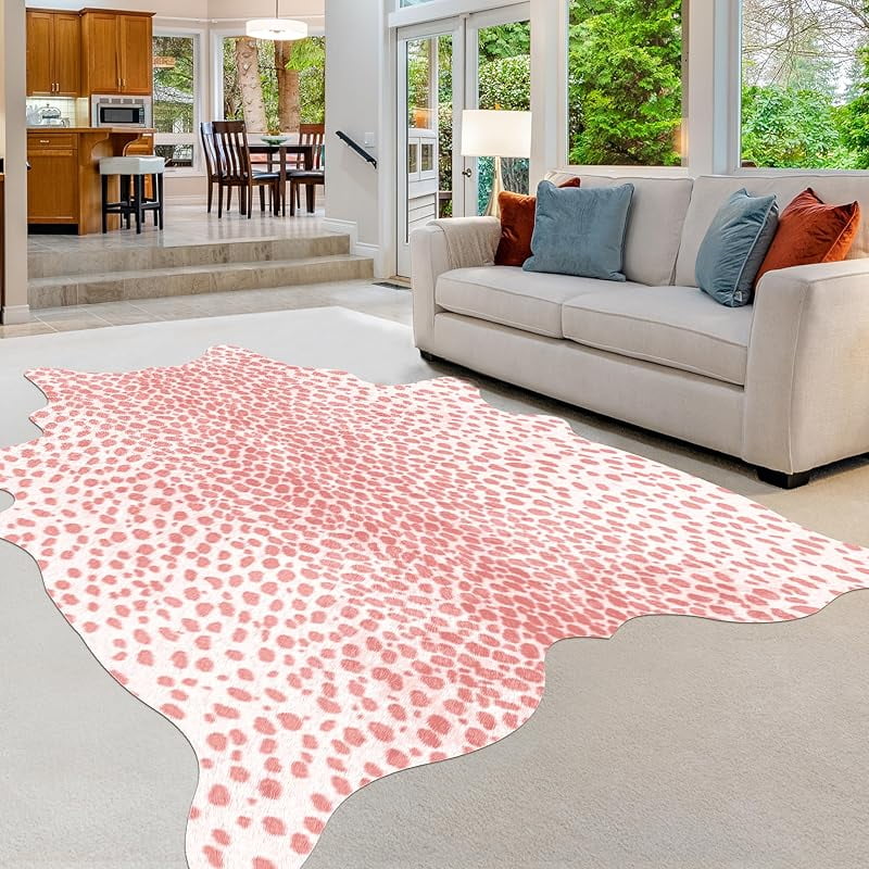 Cow Hide Faux Cowhide Rug: Cow Print Rug for Living Room Bedroom 4.6x5 ...