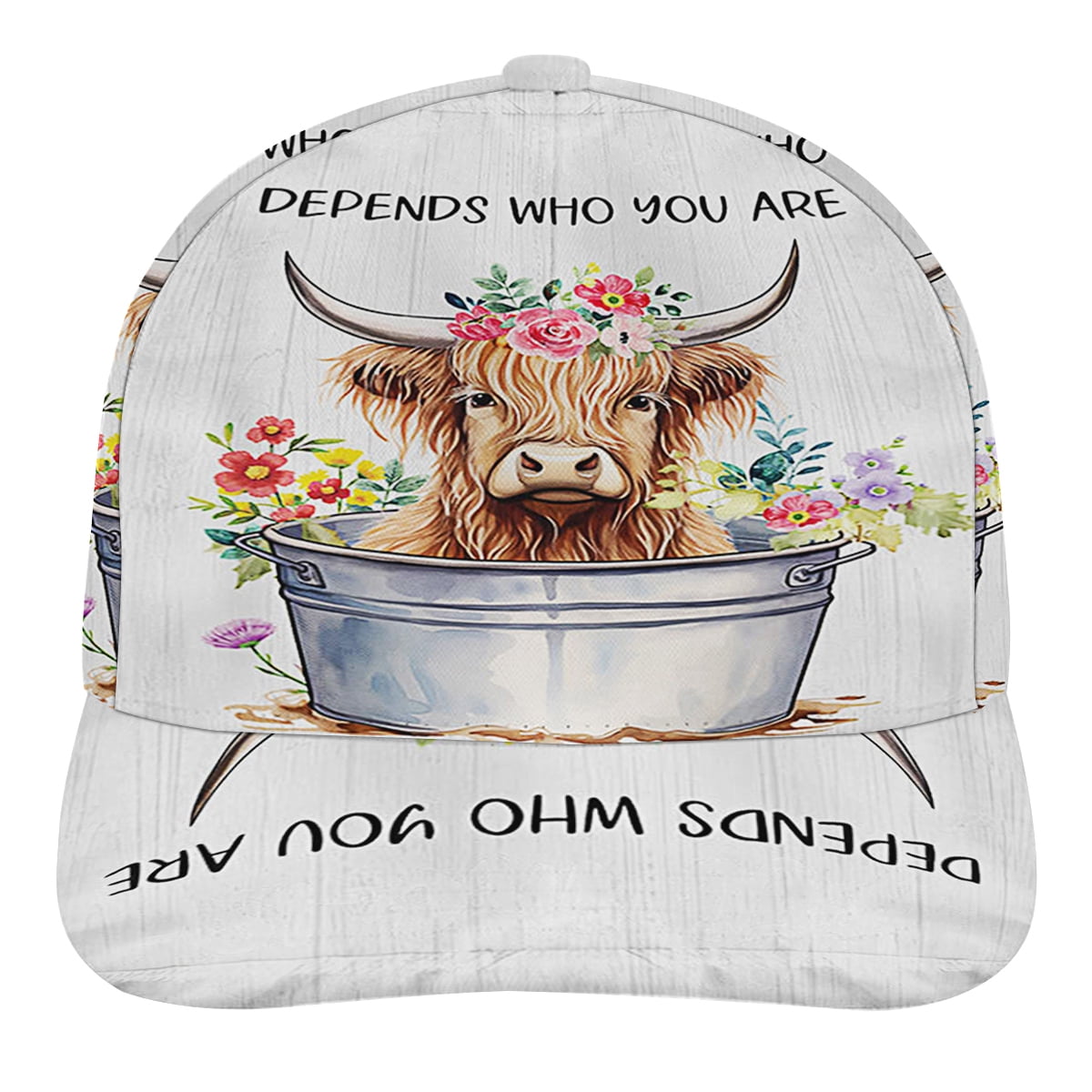 Cow Highland Cattle baseball cap hat - Walmart.com
