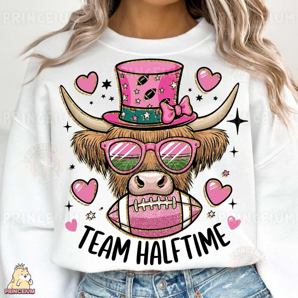 Cow Highland Shirt, I Am Just Here For The Halftime Shirt, Football ...