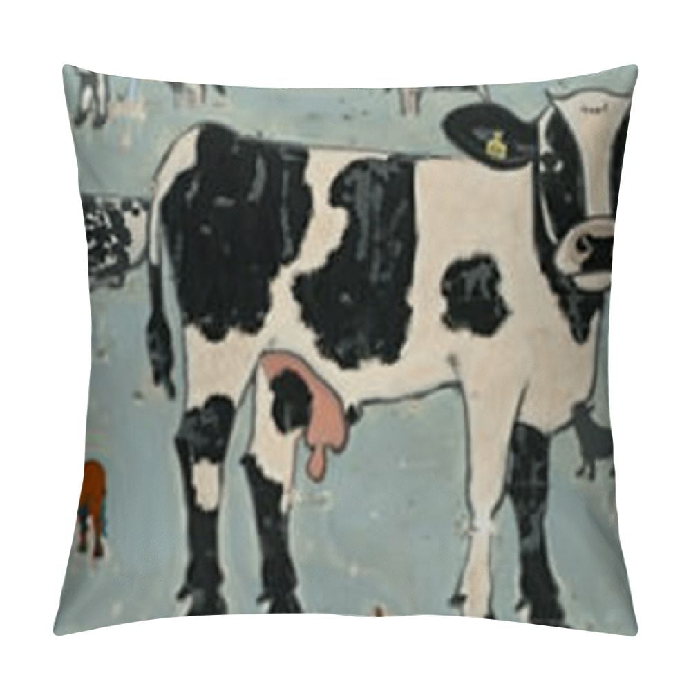 Cow Horse Chicken Pillow Cover Farm Animals Pillowcase Square Pillow ...