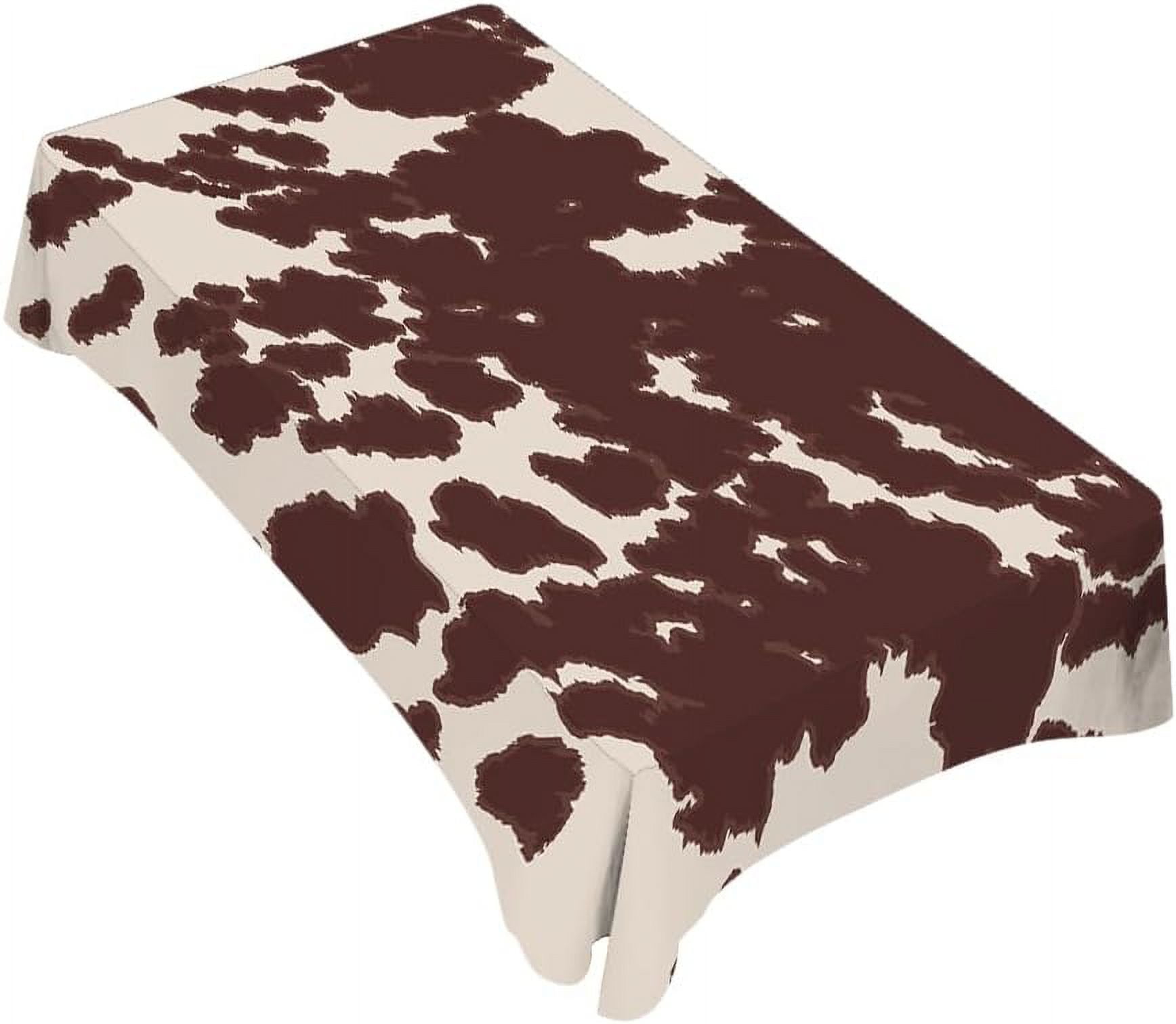 Cow or Horse Tablecloth 60x84 Inch Rectangular Brown Spots Animal Skin ...