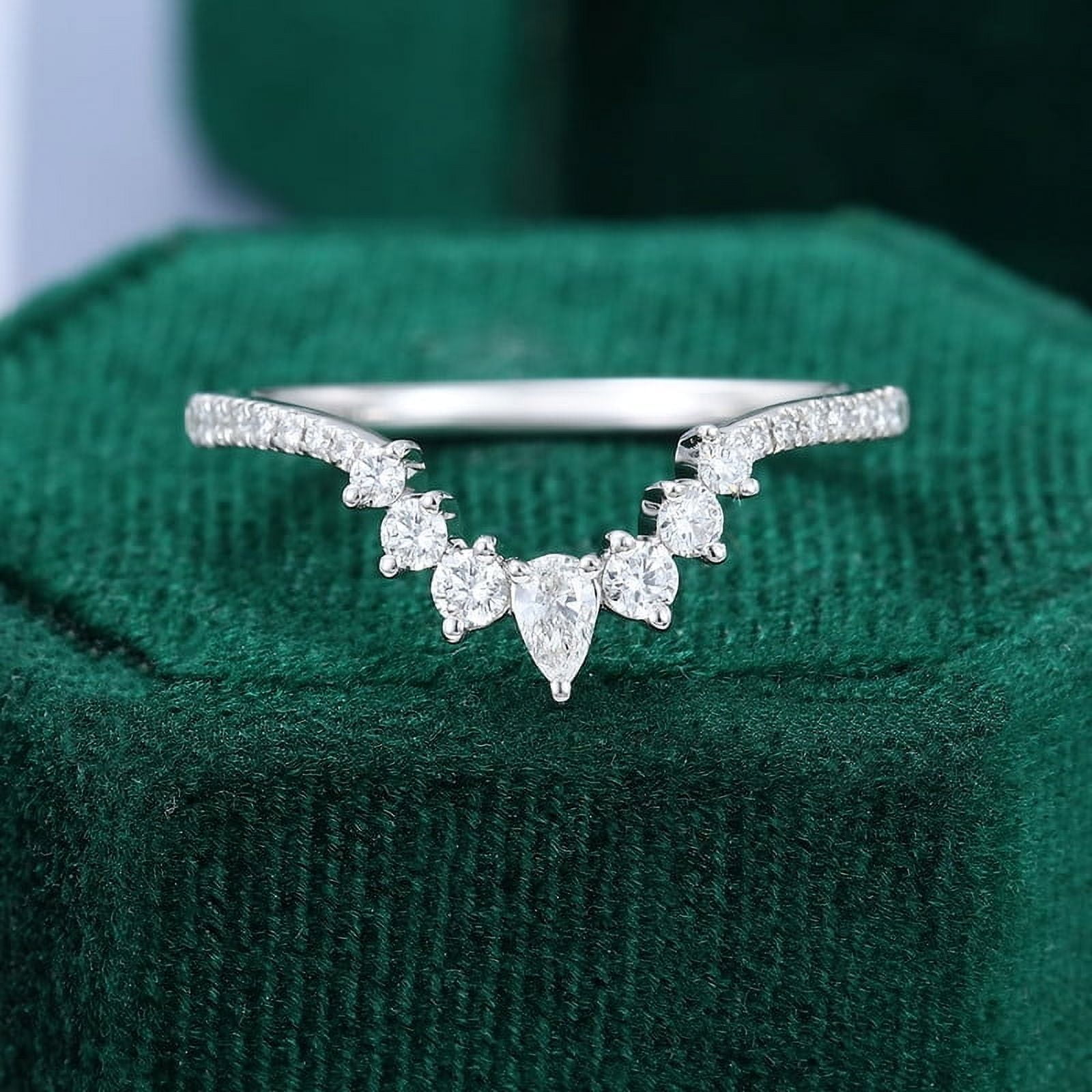 Cow Jewel 1.3 Ct Pear Cut Excellent Diamond Ring - 14K White Gold ...