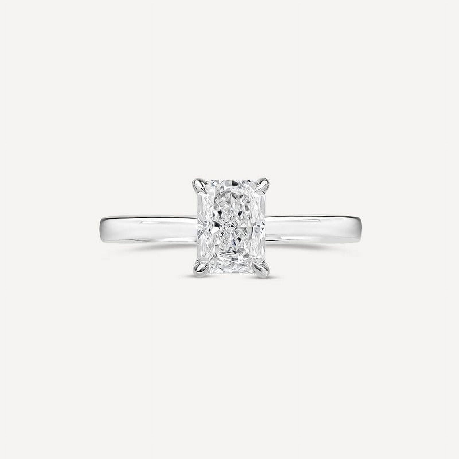 Cow Jewel 1.70 Ct Radiant Cut Lab Diamond Ring - 14K White Gold Women's ...