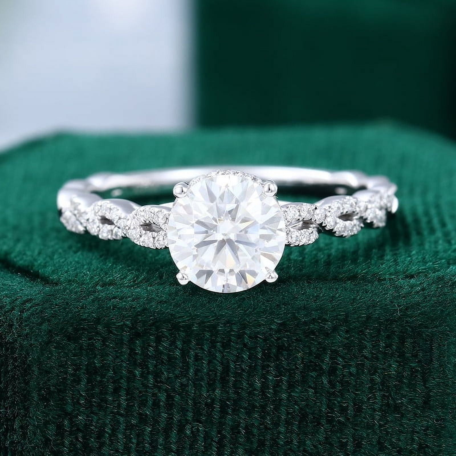 Cow Jewel 1.9 Ct Round Cut Brilliant Diamond Ring - 14K White Gold ...