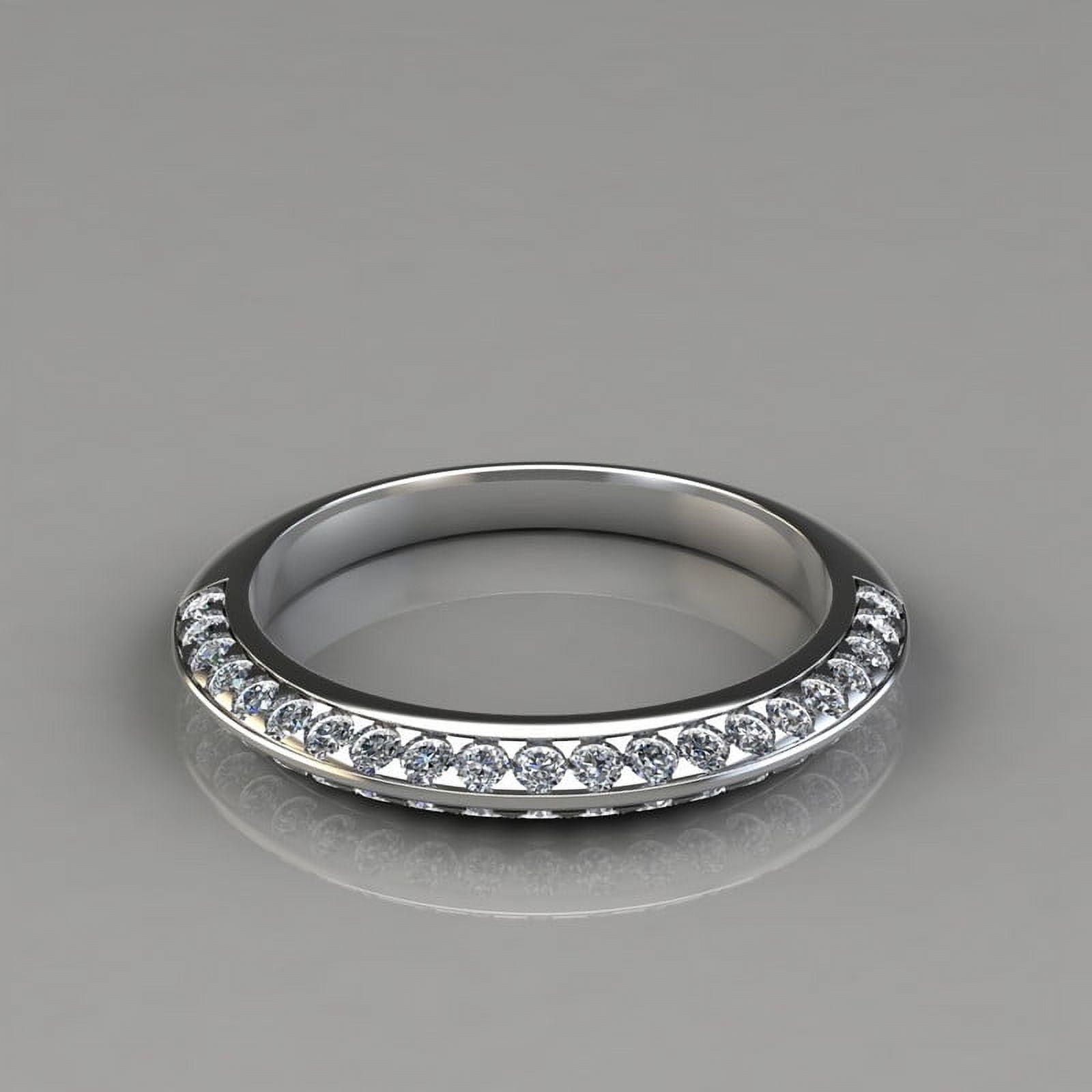 Cow Jewel 14K White Gold 0.5 Ct VVS1/D Round Cut Diamond Ring - Bezel ...