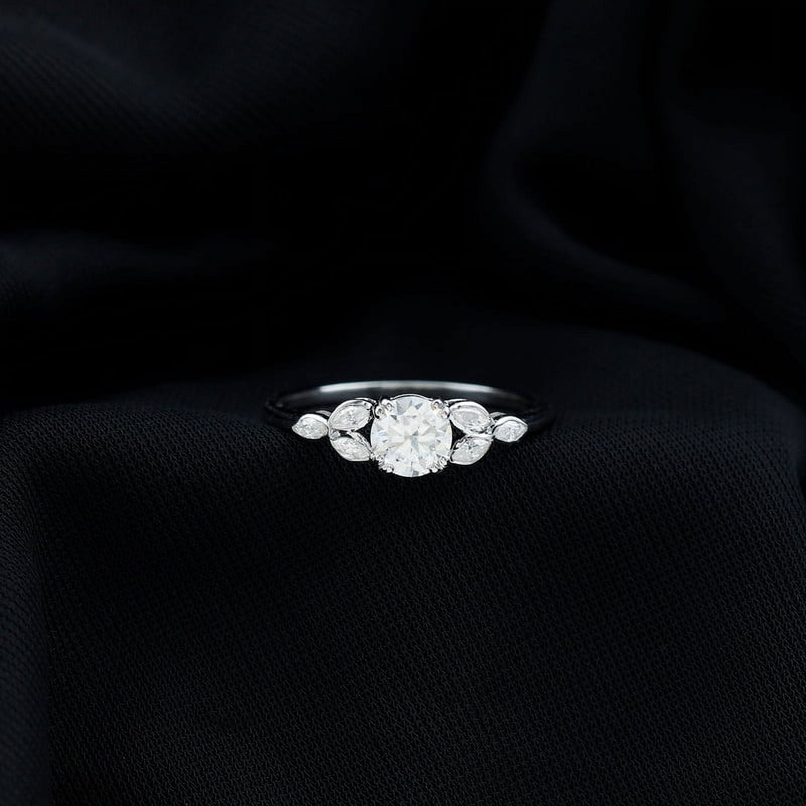 Cow Jewel 14K White Gold Wedding Anniversary Ring - Brilliant 1.8 Ct ...