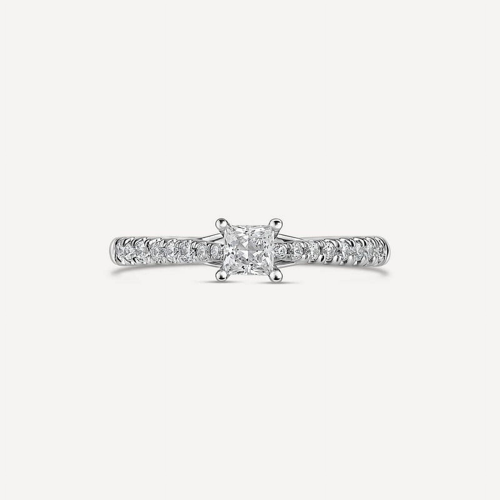 Cow Jewel Princess Cut 1 Ct Excellent Diamond Ring - 14K White Gold ...