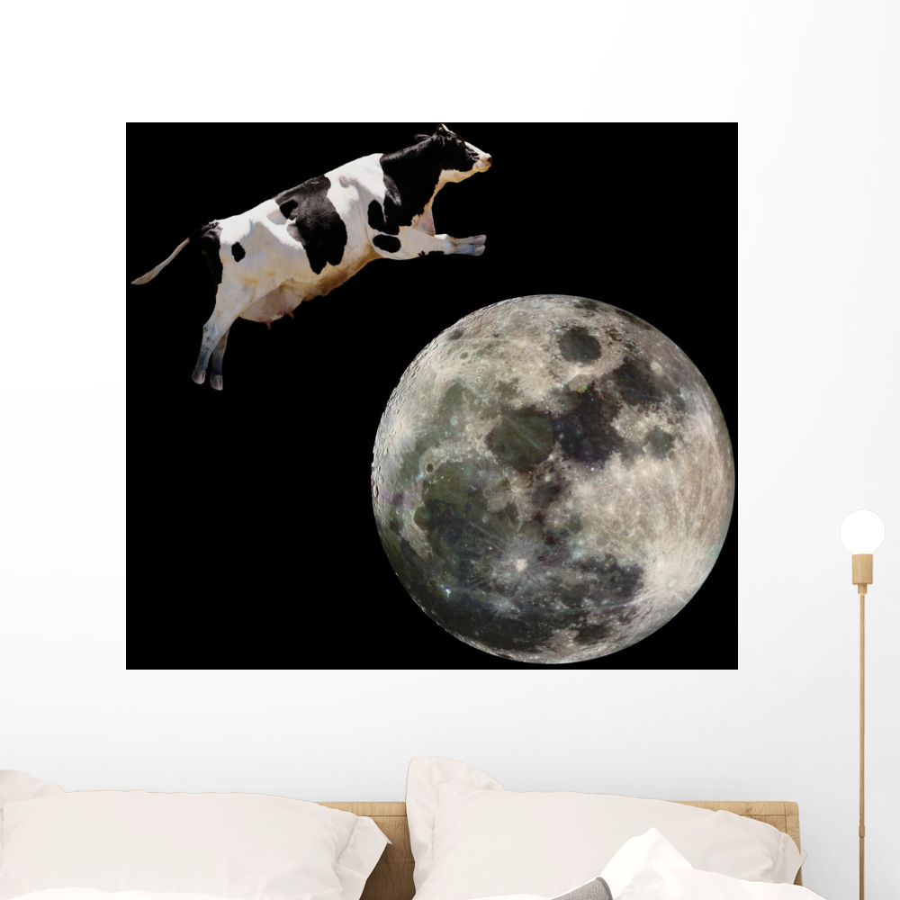 Cow Jumping over Moon Wall Mural Decal by Wallmonkeys Vinyl Peel and ...