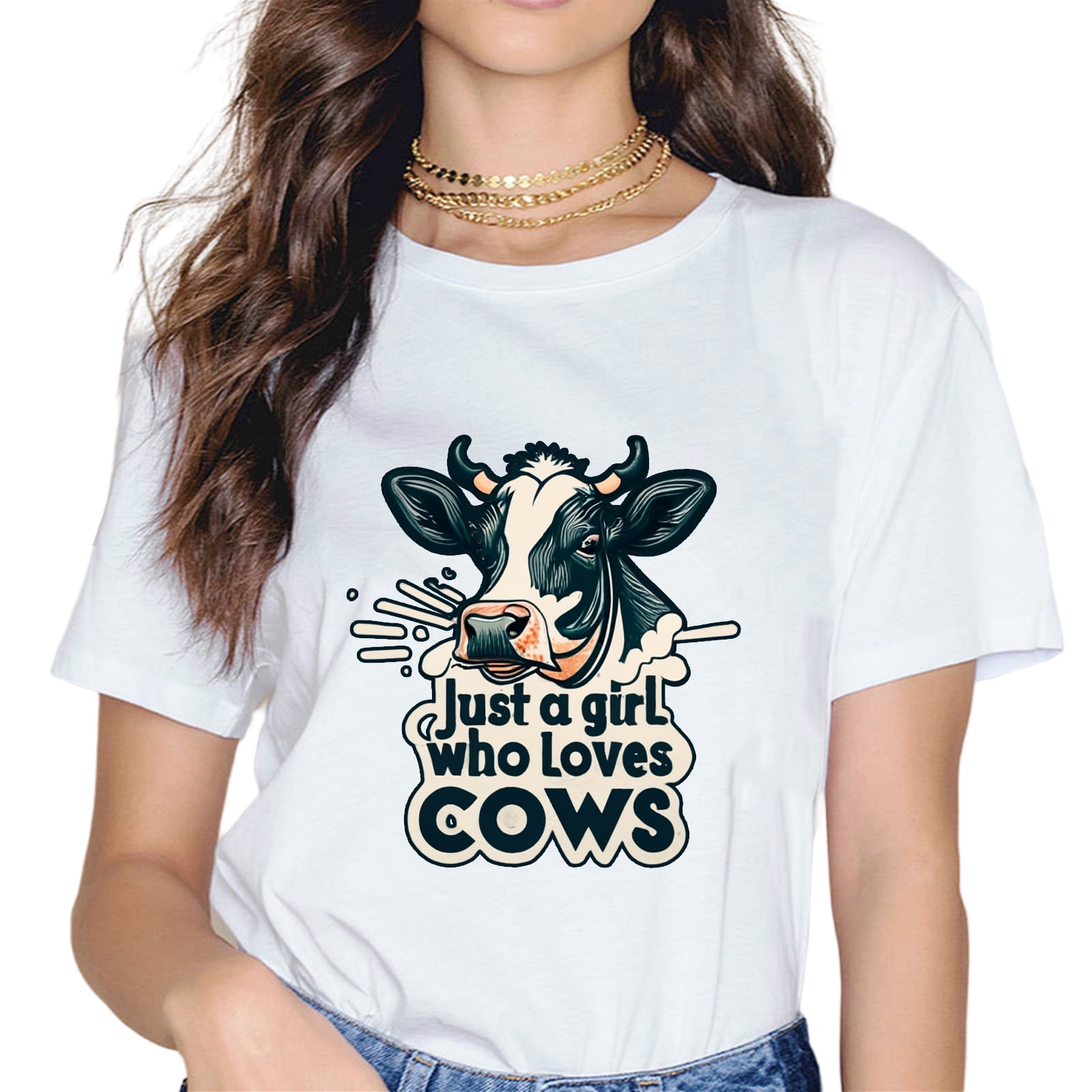 Cow Just A Girl Who Loves Cows T-Shirt - Walmart.com
