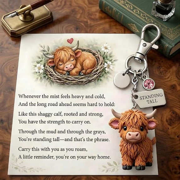 Cow Keychain Reminder of Quiet Strength, Usupdd Durable Metal Keyring ...
